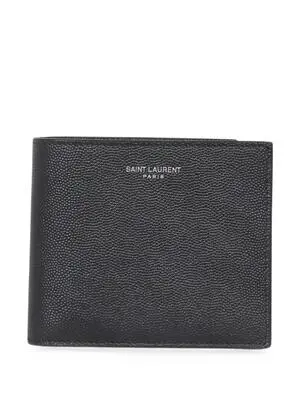 Saint Laurent Paris East/west Wallet With Coin Purse In Grain De Poudre Leather - Black