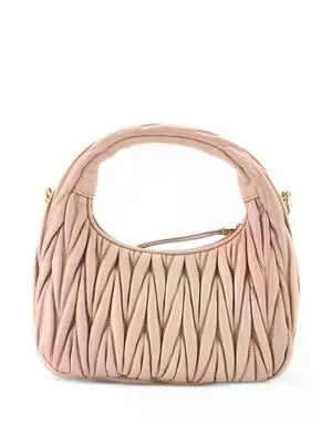 Miu Miu Wander Matelasse Leather Small Hobo Bag - Neutrals