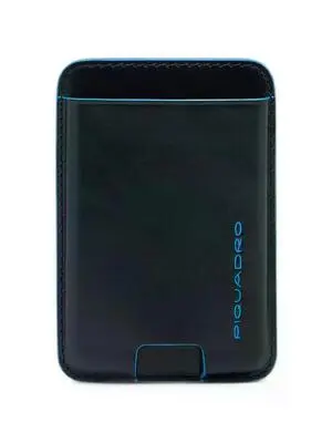 PIQUADRO Logo-print Leather Cardholder - Blue