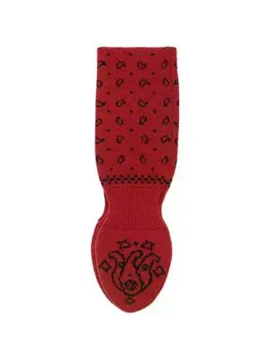 Guest In Residence Paisley-print Knitted Bandana Scarf