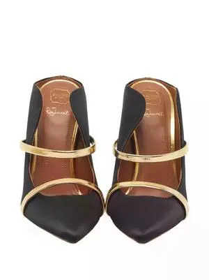 MALONE SOULIERS Maureen Metallic-strap Heeled Mules - Black