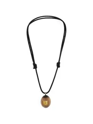 DEZSO Lemon Quartz Shell Necklace