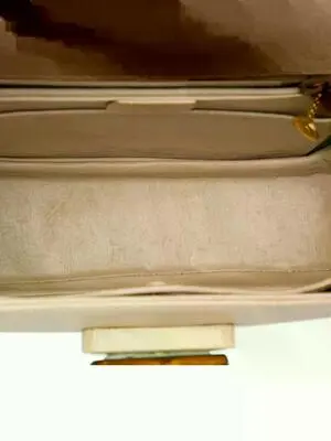 Gucci 20th Century Grained Calfskin Bamboo Night Satchel - Neutrals