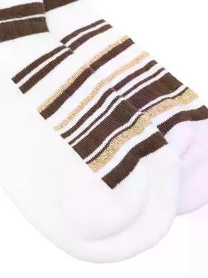 Missoni Striped Lurex-detail Socks - White