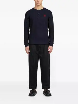 Drole De Monsieur Waffle-knit Embroidered T-shirt