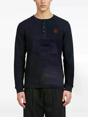 Drole De Monsieur Waffle-knit Embroidered T-shirt