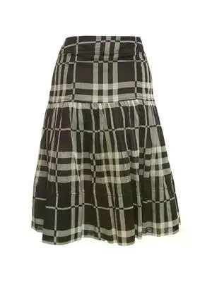 Burberry House-check Pleated Midi Skirt