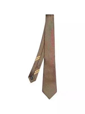 Zegna Geometric-pattern Silk Tie - Gold