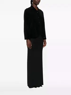 Apuntob Velvet Button-up Blazer