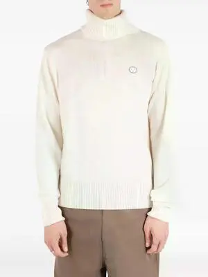 SOCIETE ANONYME Roll-neck Logo-patch Sweater - Neutrals
