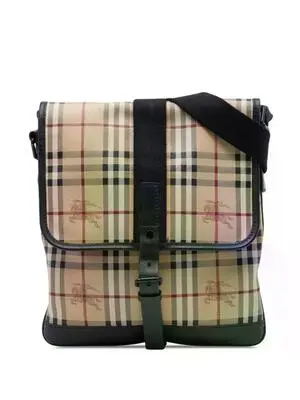 Burberry 2000-2017 Haymarket Check Coated Canvas Crossbody Bag - Neutrals