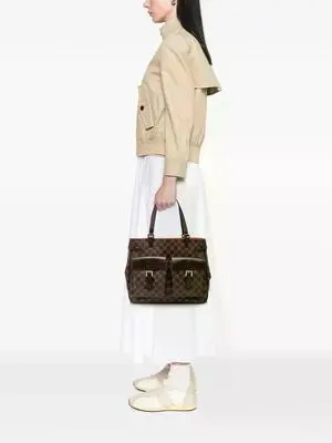 LOUIS VUITTON 2003 Damier Ebene Uzes Tote Bag