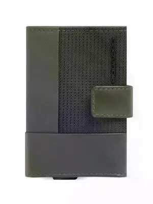 PIQUADRO Sync Panelled Press-stud Cardholder - Green