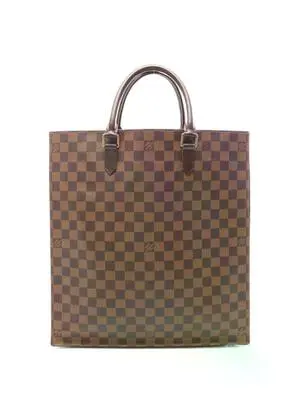 LOUIS VUITTON 2006 Sac Plat Damier Ebene Tote Bag - Brown