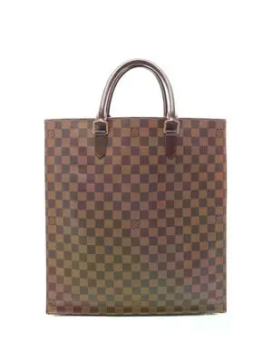LOUIS VUITTON 2006 Sac Plat Damier Ebene Tote Bag - Brown