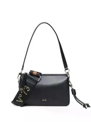 V°73 Zircon Logo-plaque Knotted Shoulder Bag - Black