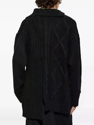 Yohji Yamamoto Cable-knit Asymmetric Sweater