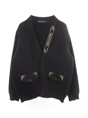 LOUIS VUITTON 2010s Embroidered Pocket Cardigan - Black