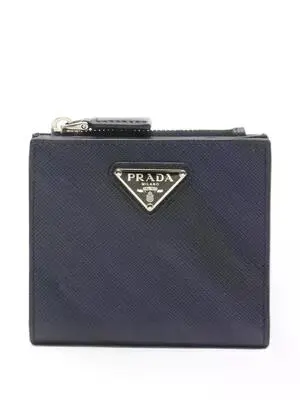 Prada 2010s Logo-plaque Bi-fold Wallet - Blue