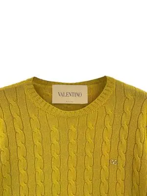 Valentino Garavani Cashmere Cable-knit Pullover With Vlogo