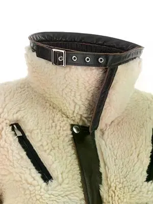 Sacai Shearling-effect Ribbed-knit Jacket