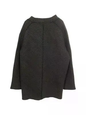 JIL SANDER 2010s Striped Wool Cardigan - Grey