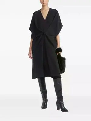YVES SALOMON Draped Silk-crepe Midi Dress