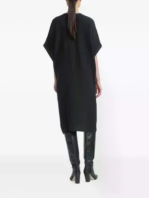 YVES SALOMON Draped Silk-crepe Midi Dress