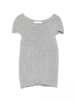 Gimaguas Fine-knit Cap-sleeve T-shirt - Grey