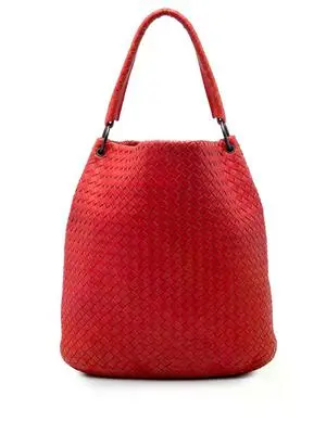 Bottega Veneta 2012-2026 Nappa Intrecciato Bucket Bag - Red