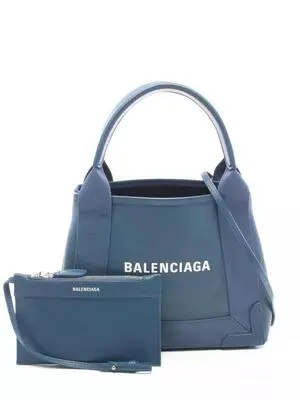 Balenciaga 2000s Xs Navy Cabas Leather Tote Bag