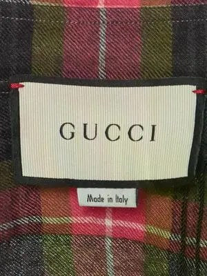 Gucci Dragon-embroidered Plaid Shirt