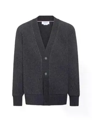 Thom Browne V-neck Button-up Cardigan - Grey