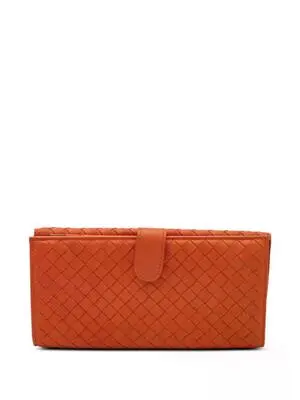 Bottega Veneta Intrecciato Flap Wallet - Orange