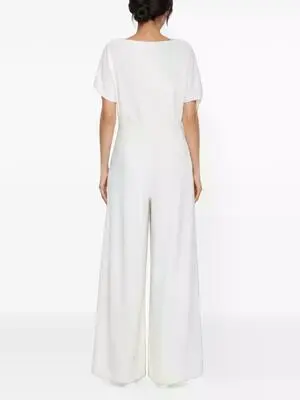 LOODYANA Floral-embroidered Short-sleeve Jumpsuit