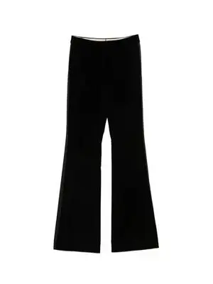 Max Mara Side-stripe Velvet Trousers - Black