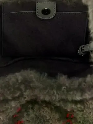 Stella McCartney Logo-embroidered Shearling-effect Shoulder Bag