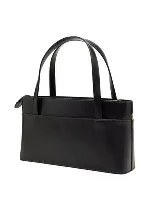 Burberry 2000-2017 House Check Canvas Trimmed Leather Handbag