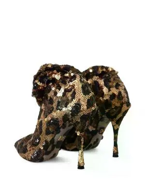 Dolce & Gabbana Leopard-print Sequin-embellished Ankle Boots