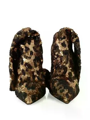 Dolce & Gabbana Leopard-print Sequin-embellished Ankle Boots