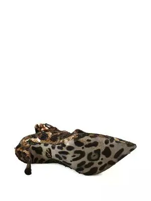 Dolce & Gabbana Leopard-print Sequin-embellished Ankle Boots