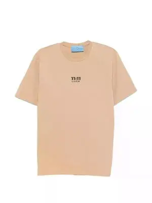 11 11 L.U.C.K. Logo-print T-shirt - Neutrals