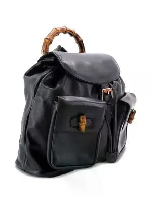 Gucci Vintage Bamboo Leather Medium Backpack