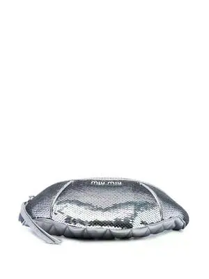 Miu Miu 2010-2026 Metallic Calfskin Sequin Embellished Belt Bag