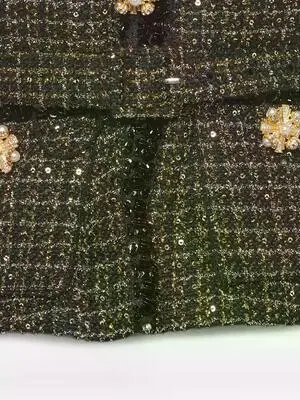 SELF-PORTRAIT Pleated Boucle Midi Dress