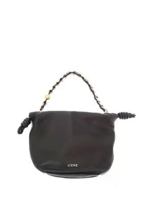 Loewe 2010-2026 Medium Mellow Nappa Lambskin Flamenco Purse Satchel - Black