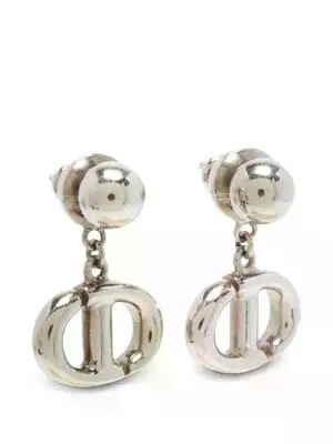 Dior Cd Navy Drop Earrings