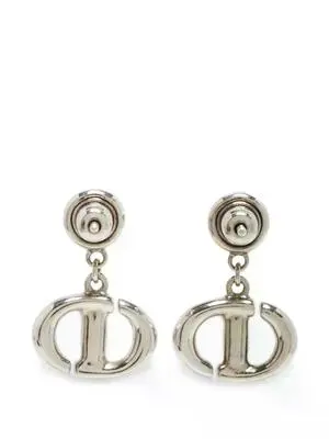 Dior Cd Navy Drop Earrings