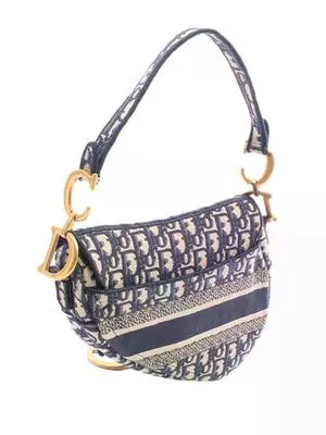 Dior 2010-2026 Oblique Embroidered Canvas Saddle Bag Shoulder Bag