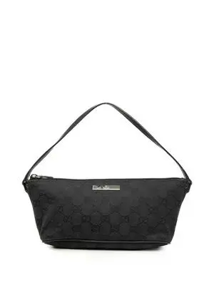 Gucci 2000-2015 Gg Canvas Boat Shoulder Bag - Black